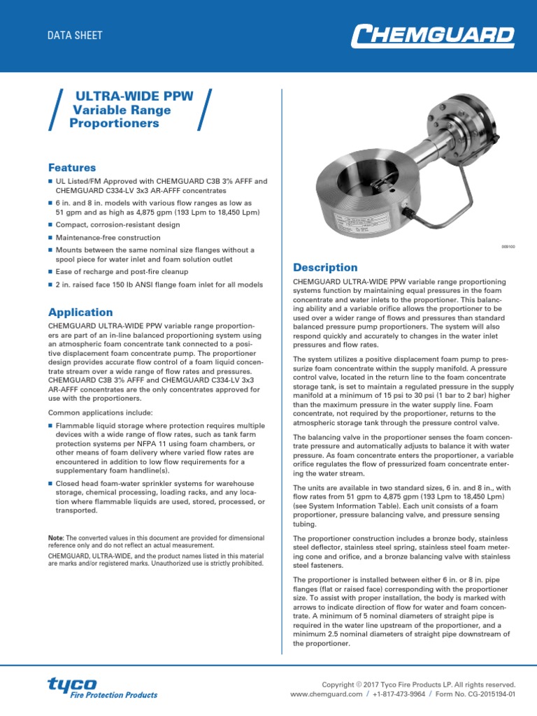Ultra-Wide PPW Variable Range Proportioners: Features | PDF | Valve ...