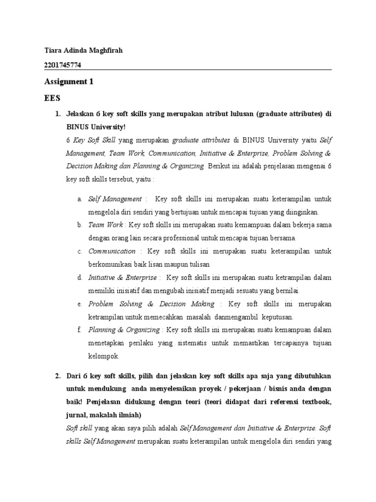 Assignment 1 Bulan Maret EES | PDF