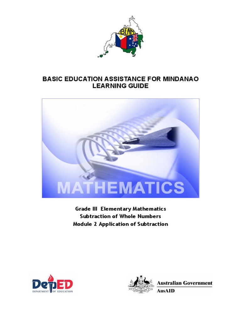 BEAM LG Gr. 3 Module 2 - Application of Subtraction | PDF | Subtraction ...