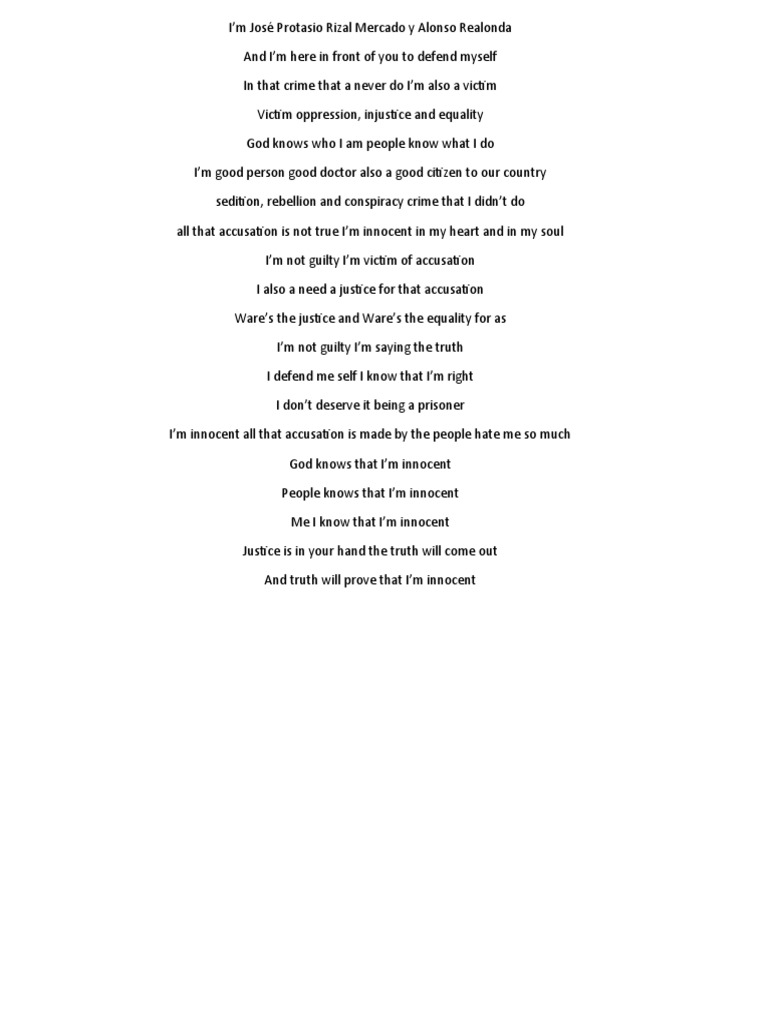 Rizal Monologue | PDF