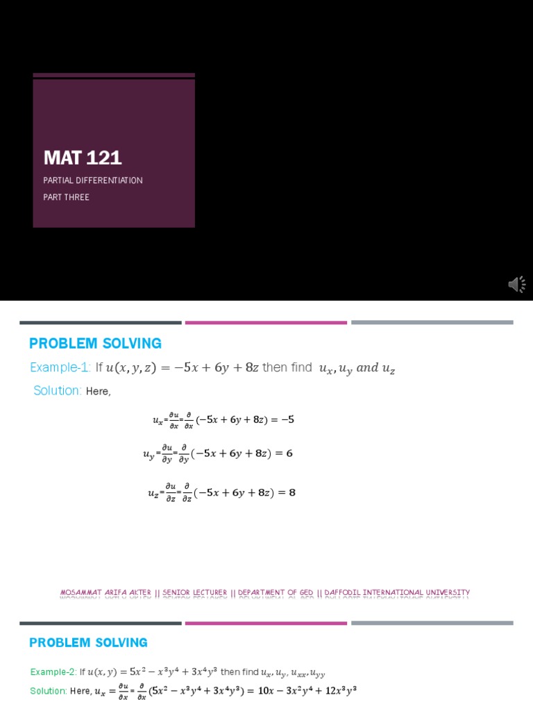Partial Differentiation (Part Three) | PDF | Differential Calculus ...