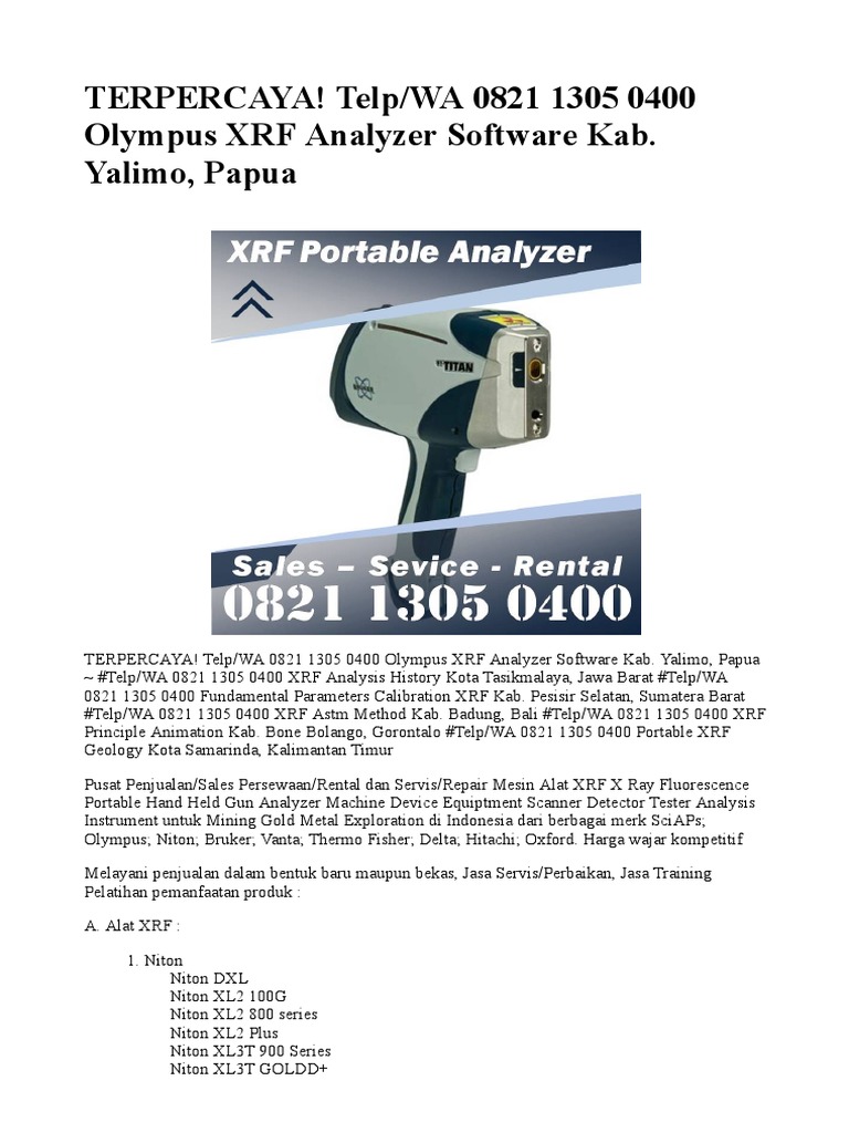 Supplier Jual Alat Spectrometer XRF Portable Analyzer Harga Murah | PDF
