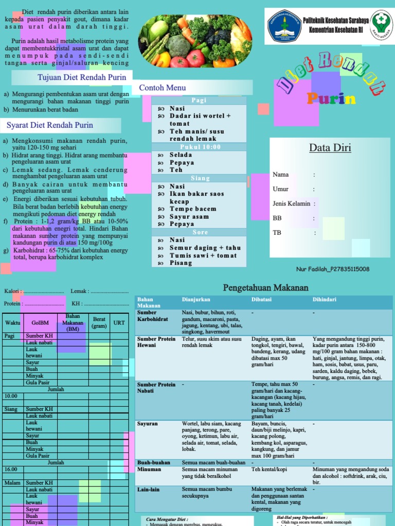 Menu Diet Rendah Purin untuk Gout | PDF | Kesehatan Holistik