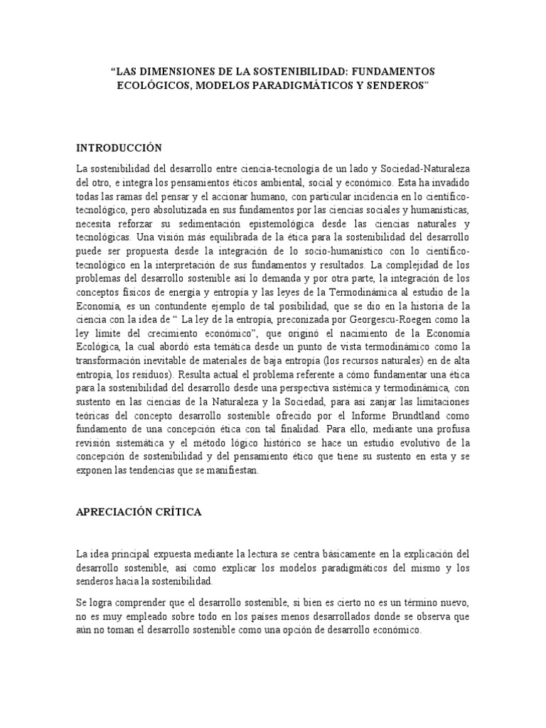 Las Dimensiones de La Sostenibilidad | PDF | Desarrollo sostenible | Sustentabilidad