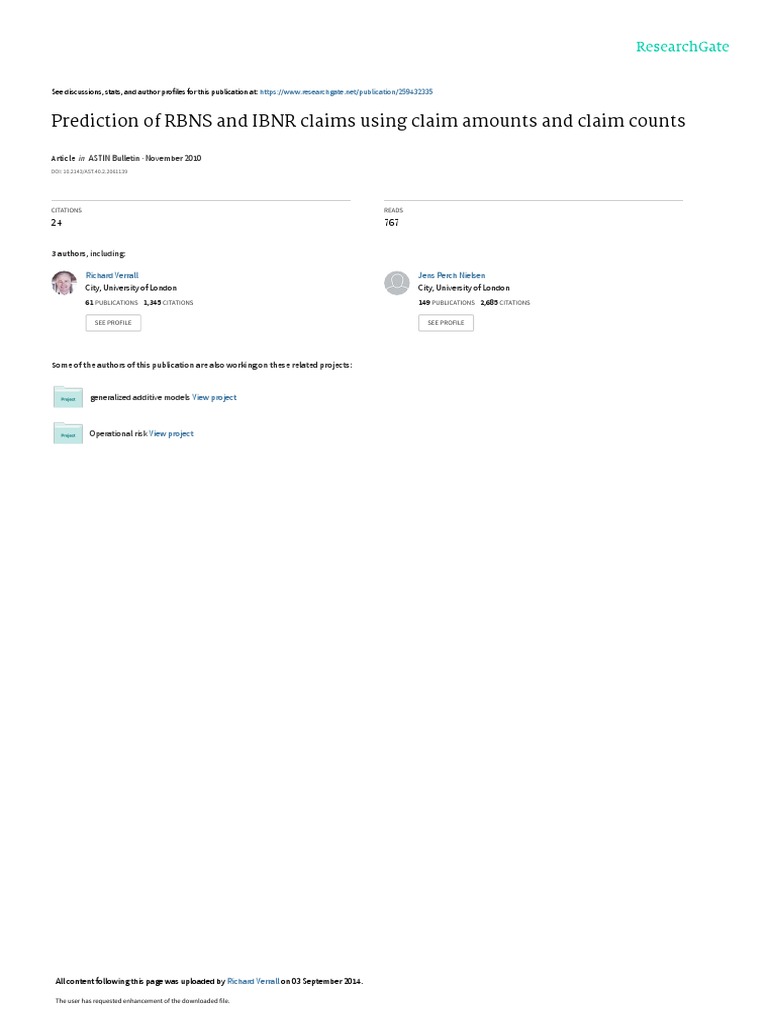 Prediction of RBNS and IBNR Claims Using Claim Amounts and Claim Counts ...
