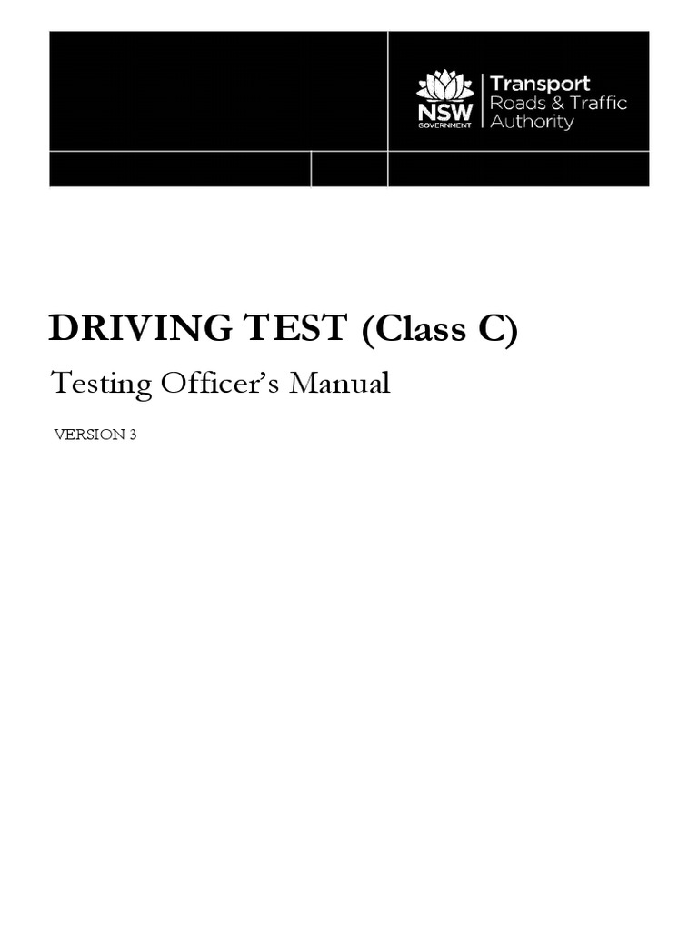 Testing Officers Manual | PDF | Traffic | Intersection (Road)