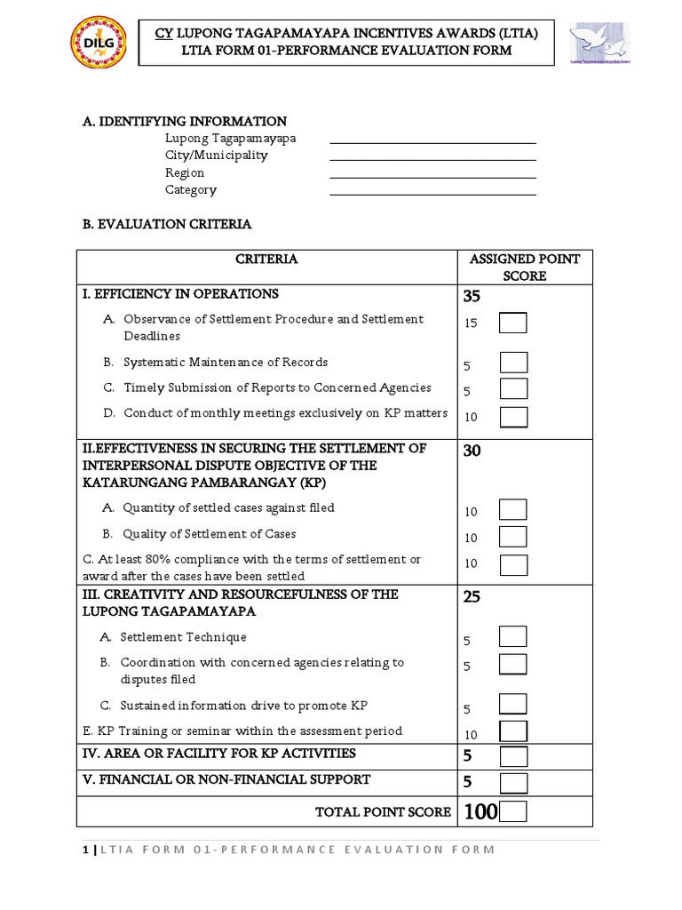 LTIA Enhanced FORMS 1-7 | PDF | Performance Appraisal | Mediation