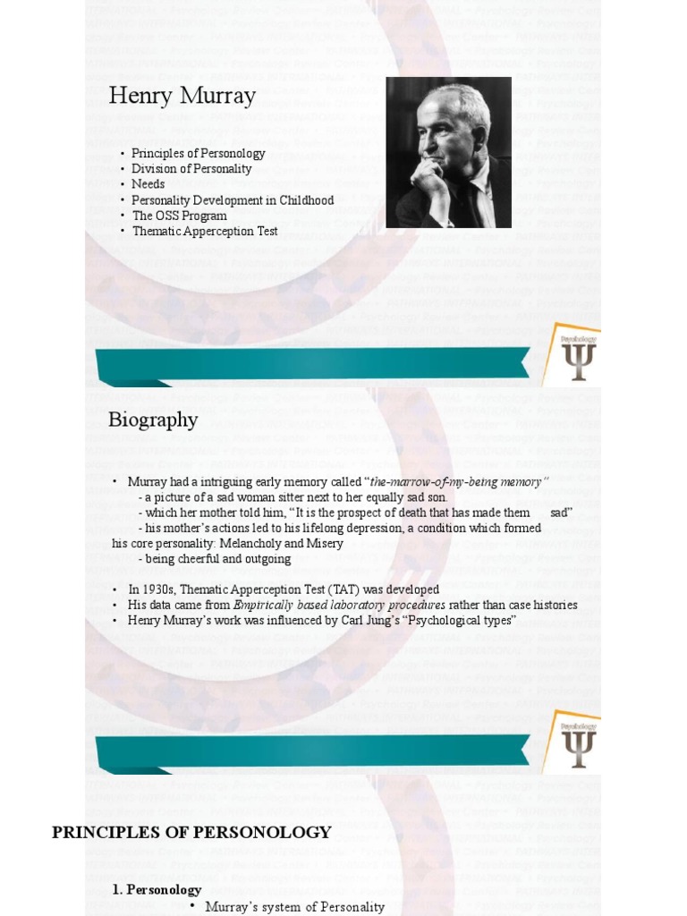Henry Murray | PDF | Id | Psychology