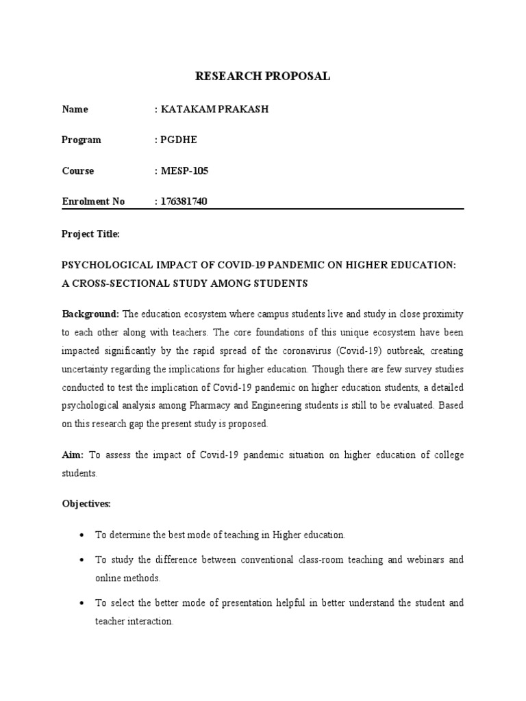 Ignou Research Proposal 176381740 | PDF | Educational Technology ...