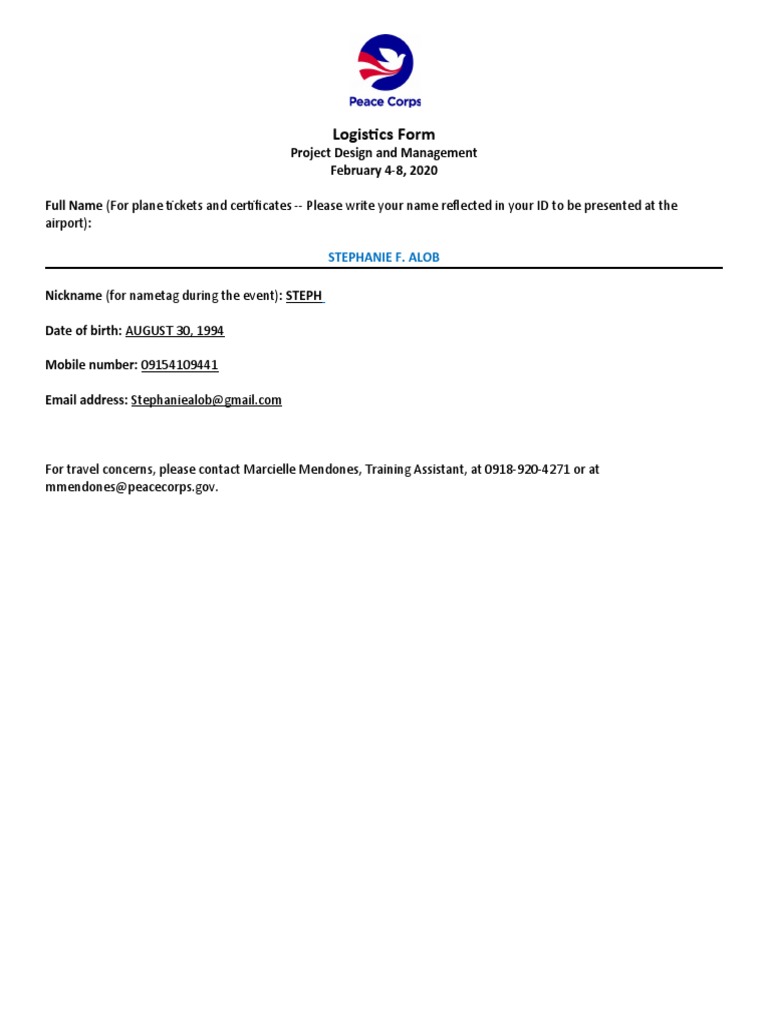 3 Logistics Form - PDM - Counterparts | PDF | Business