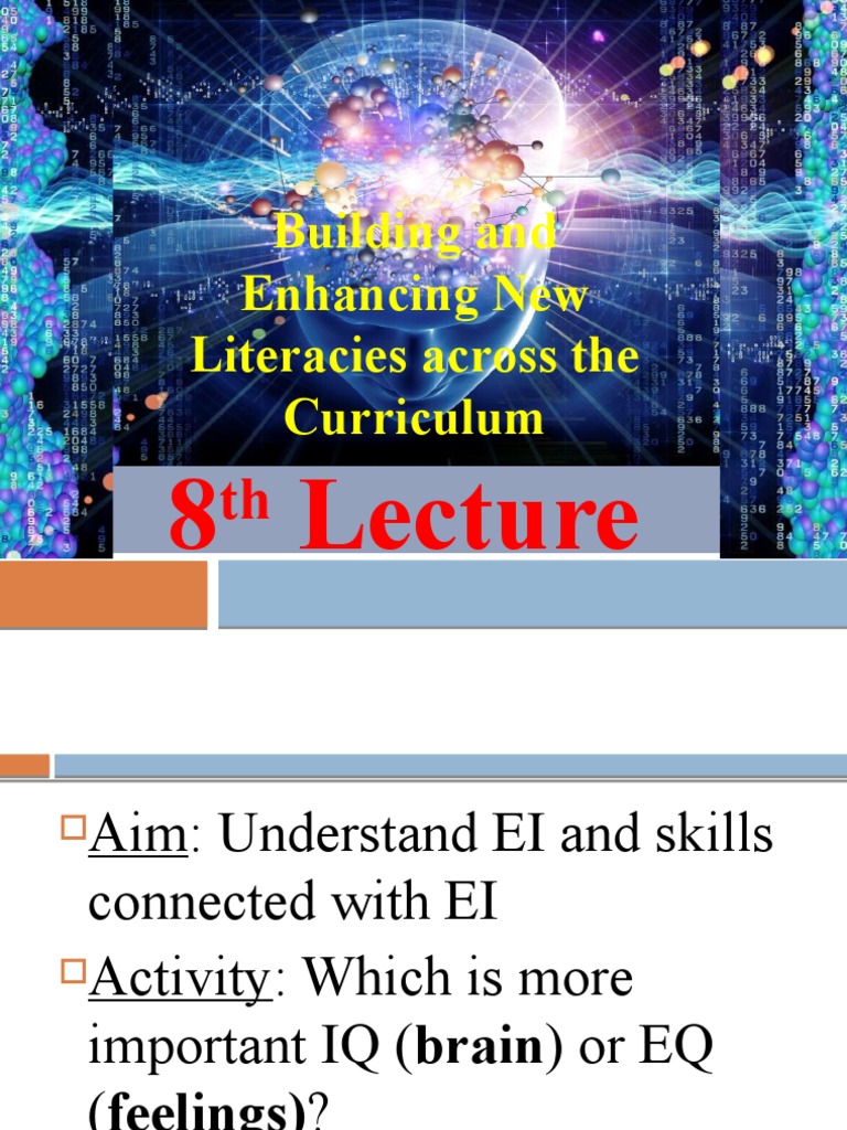 8th Lecture Emotional Intelligence | PDF | Emotional Intelligence | Intelligence