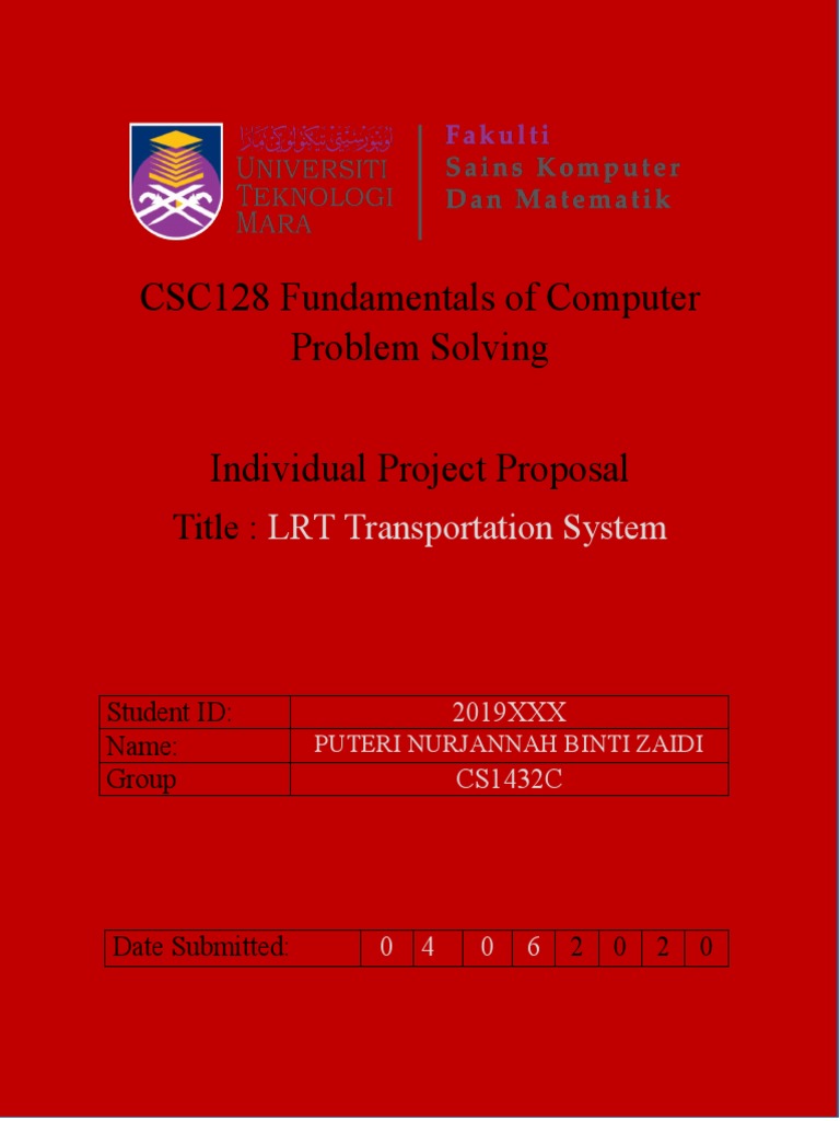 Csc128 Fundamentals Of Computer Problem Solving Individual Project Proposal Pdf Computing