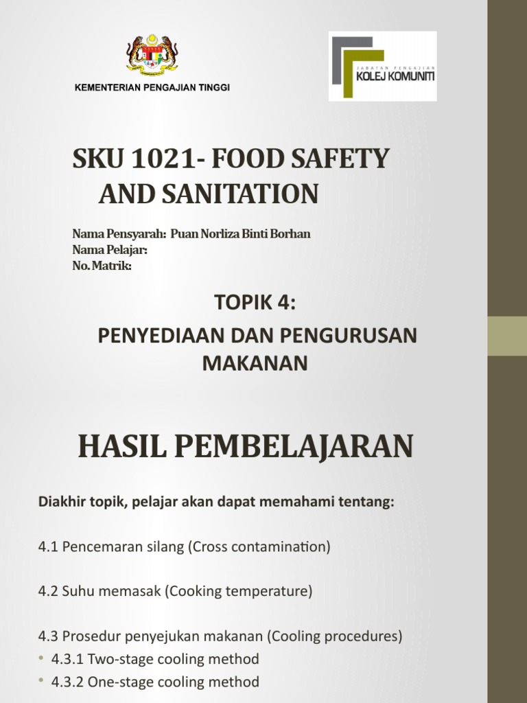 Penyediaan Dan Pengurusan Makanan | PDF