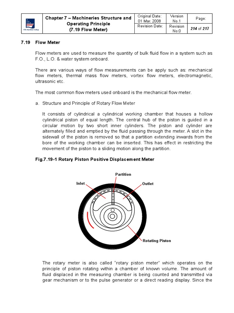 7.19 NYK Engine Cadet Course Handouts (Flowmeter) | PDF | Flow ...