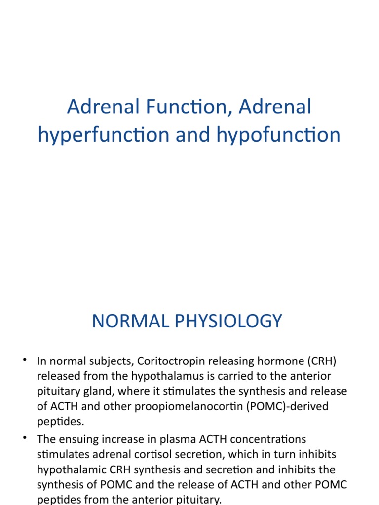 Adrenal Function, Adrenal Hyperfunction and Hypofunction | PDF ...