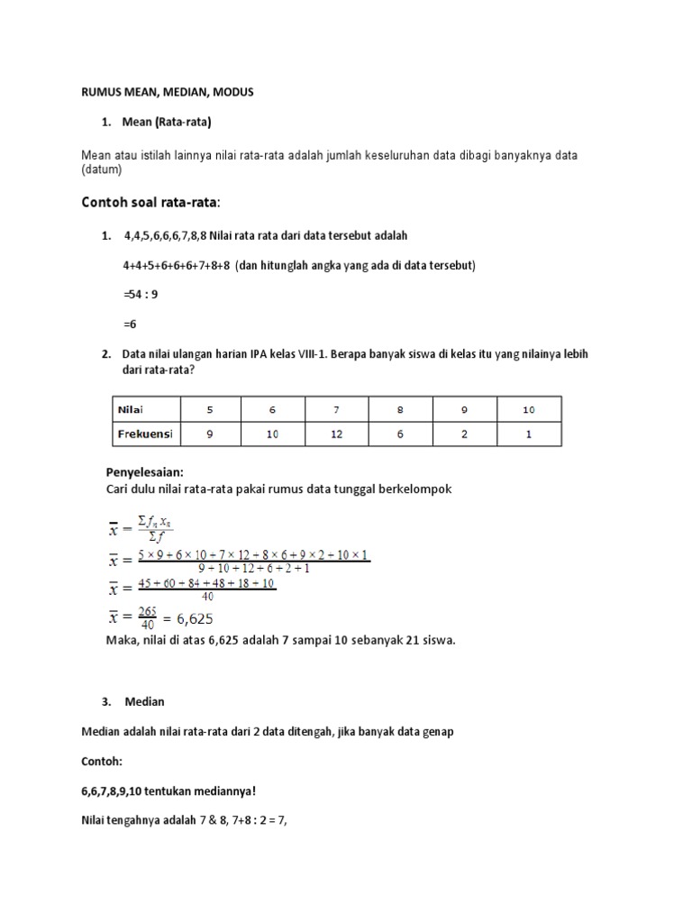 Rumus Mean | PDF