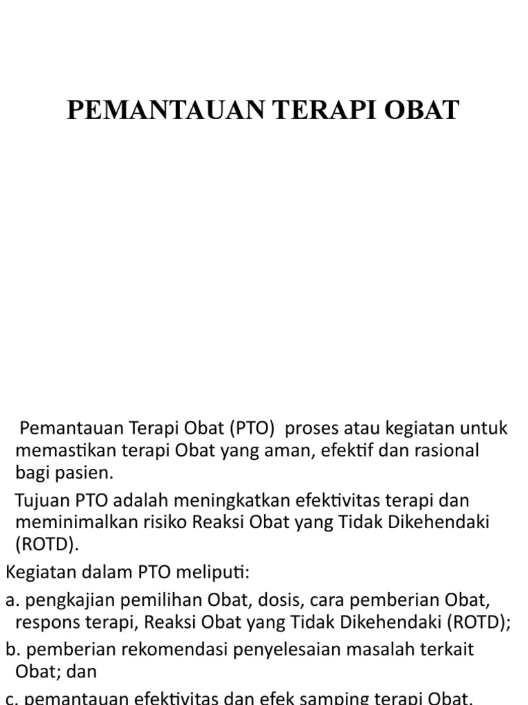 Pemantauan Terapi Obat | PDF