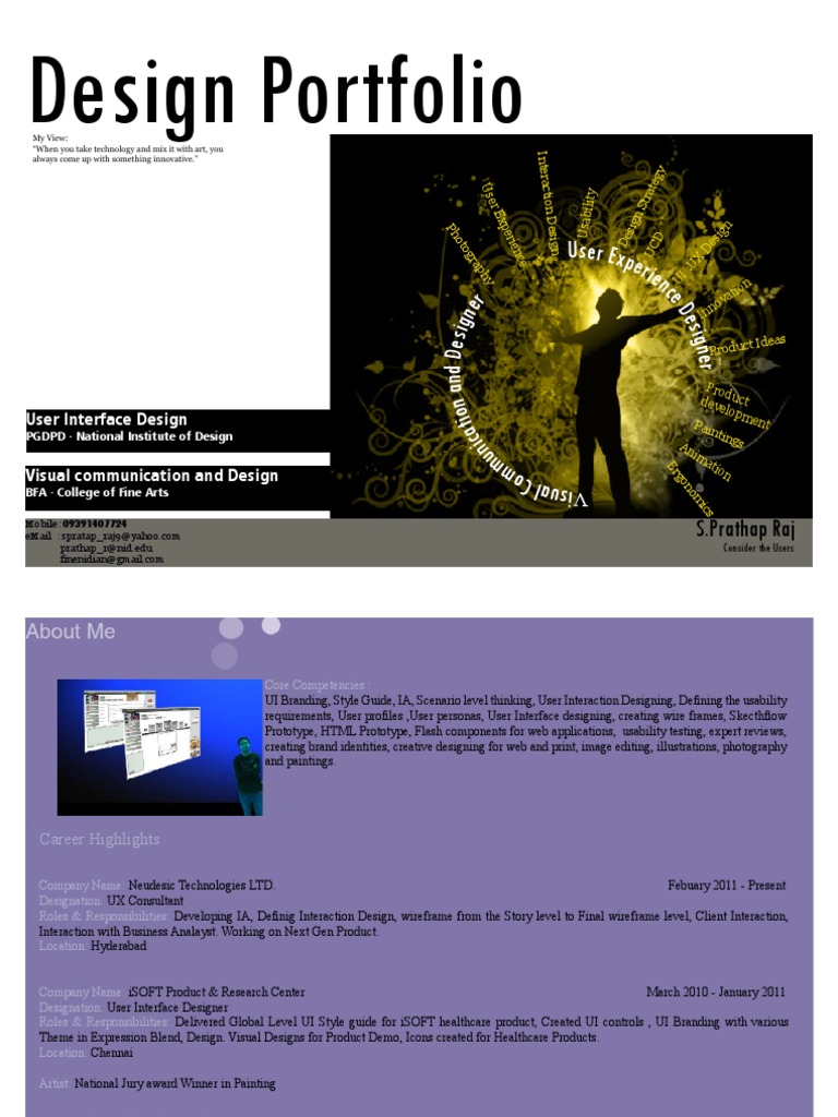Prathapraj UX - Consultant Design Portfolio | PDF | Usability | Graphic ...