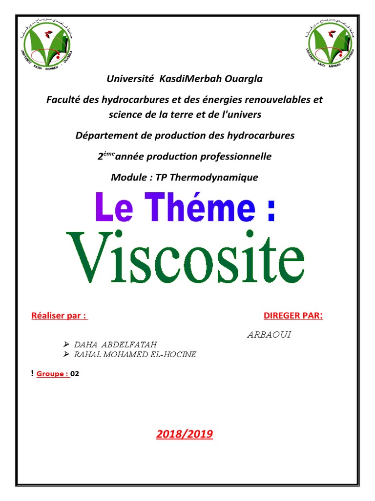 TP Viscosité | PDF | Viscosité | Mécanique newtonienne