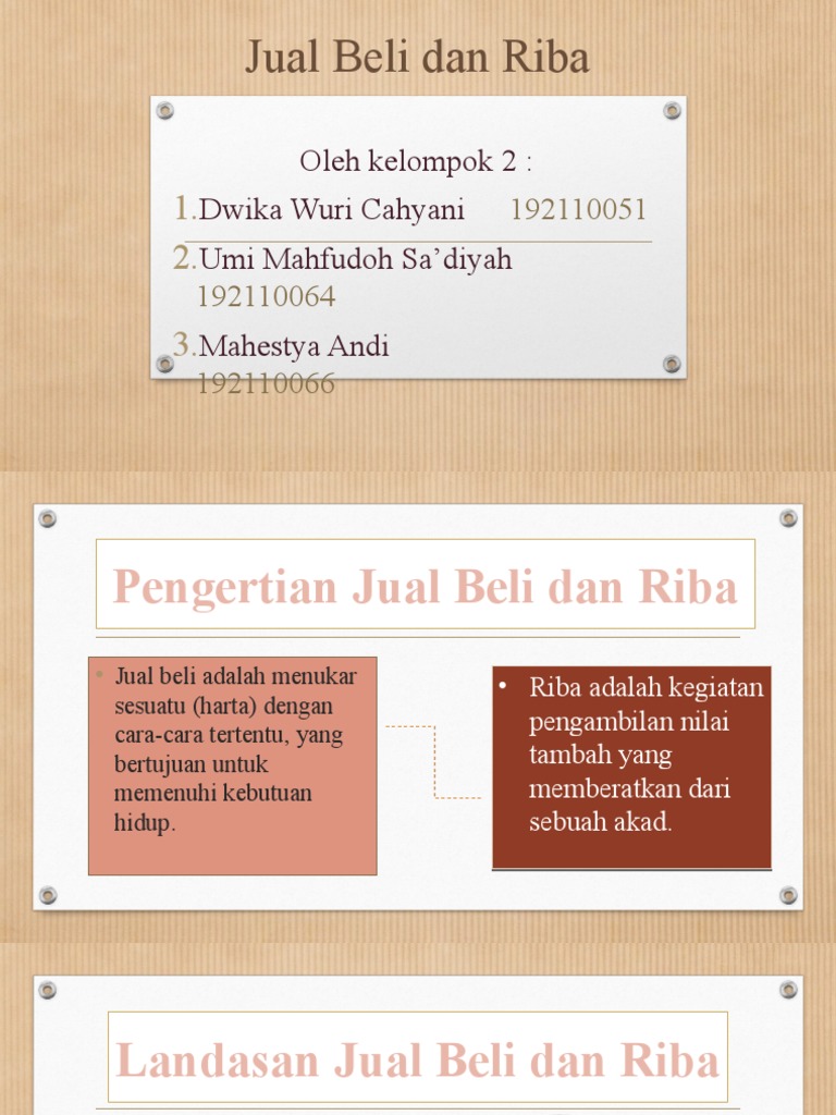 Jual Beli vs Riba: Pengertian & Hukum | PDF | Hukum