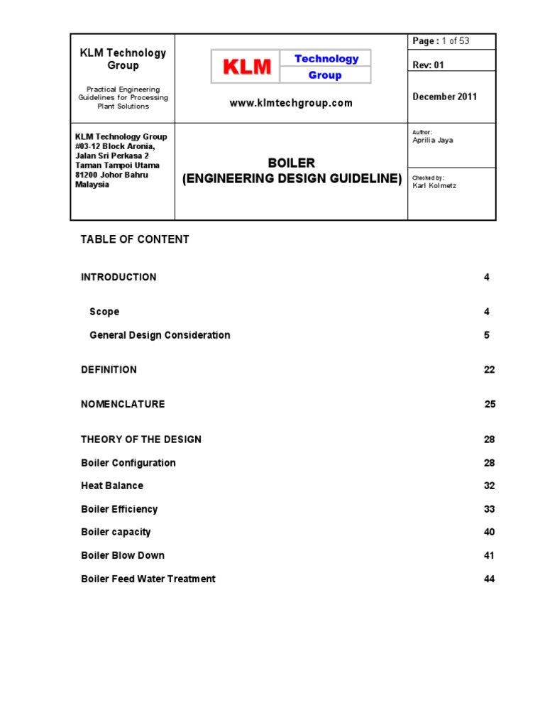 Engineering Design Guidelines Boiler Systems Rev Web | PDF | Boiler ...