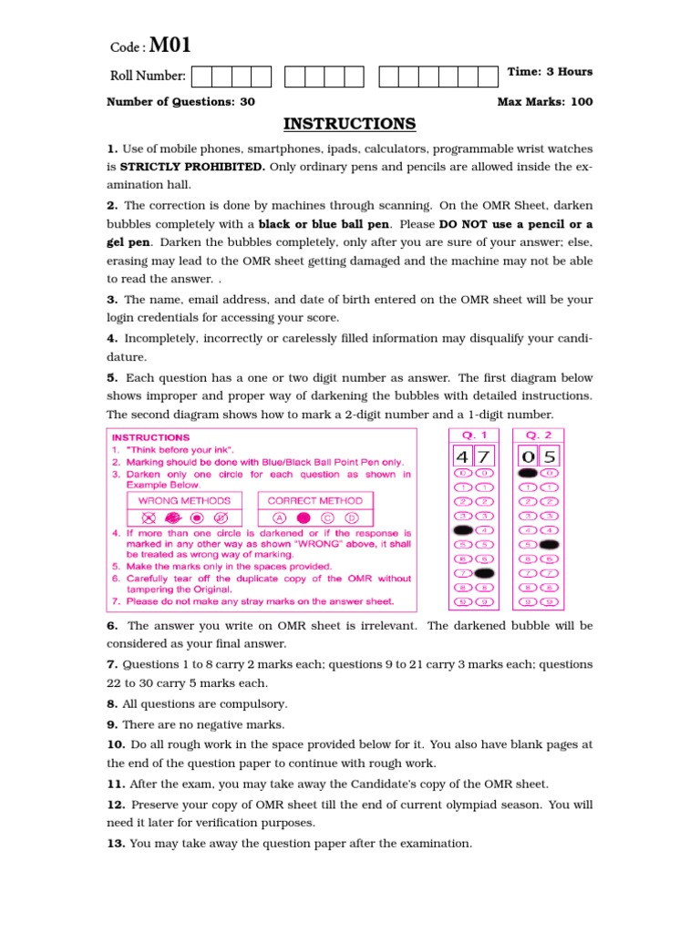 IOQM Question Paper | PDF | Triangle | Geometry