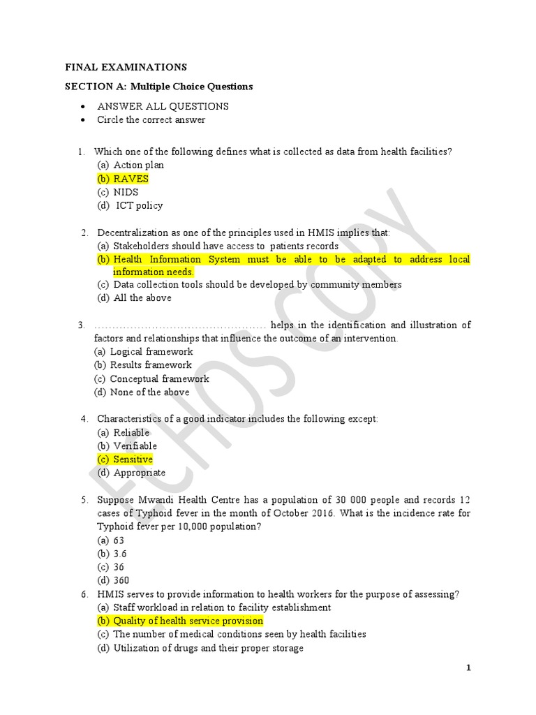 Health Management Exam Questions | PDF | Epidemiology | Health Care