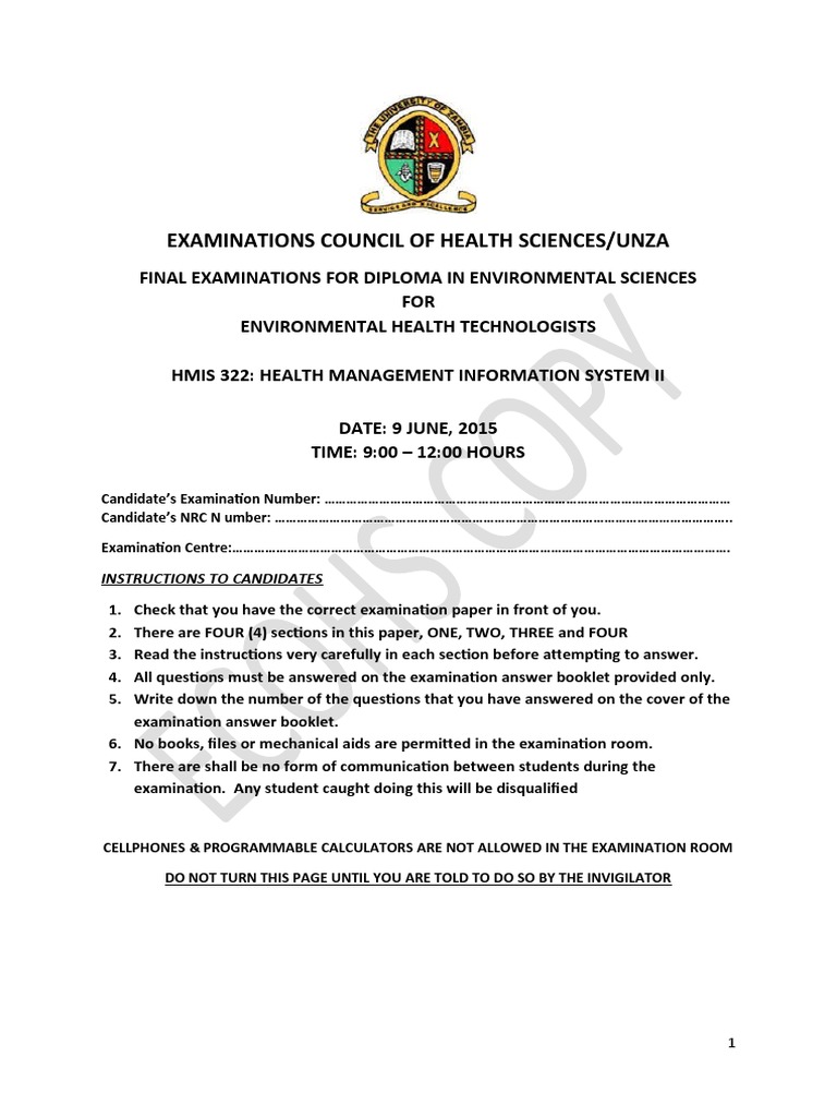 HMIS 322 Final Exam | PDF | Test (Assessment) | Public Health