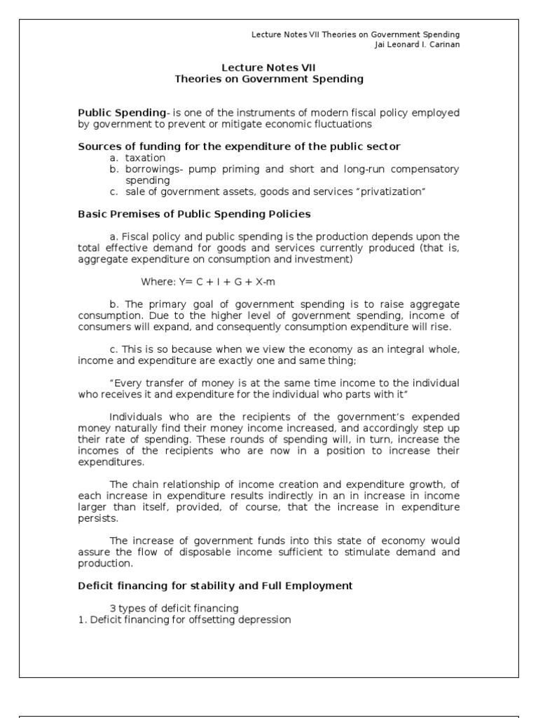 Theories of Government Spending Explained | PDF | Government Spending ...