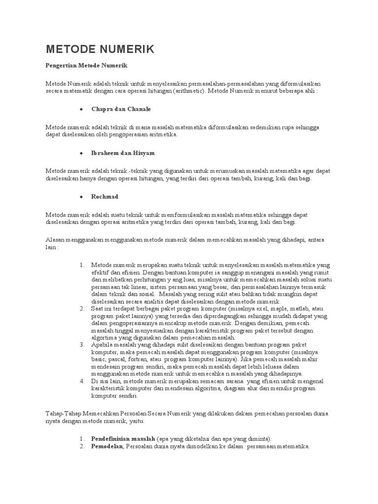 Metode Numerik | PDF