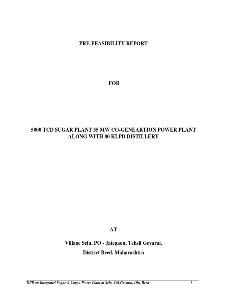 5000 TCD Sugar Plant 35 MW Co-Generation Power Plant Along With 80 KLPD ...