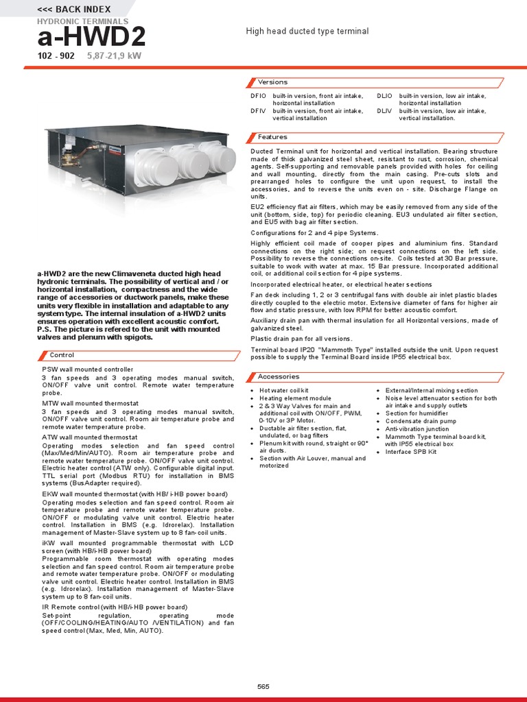a-HWD2: High Head Ducted Type Terminal | PDF | Air Conditioning ...