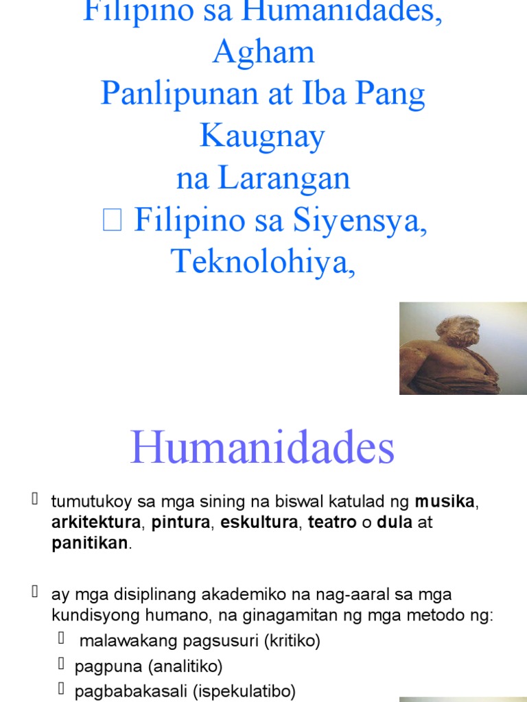Filipino Sa Humanidades, Agham at Siyensya, Teknolohiya | PDF