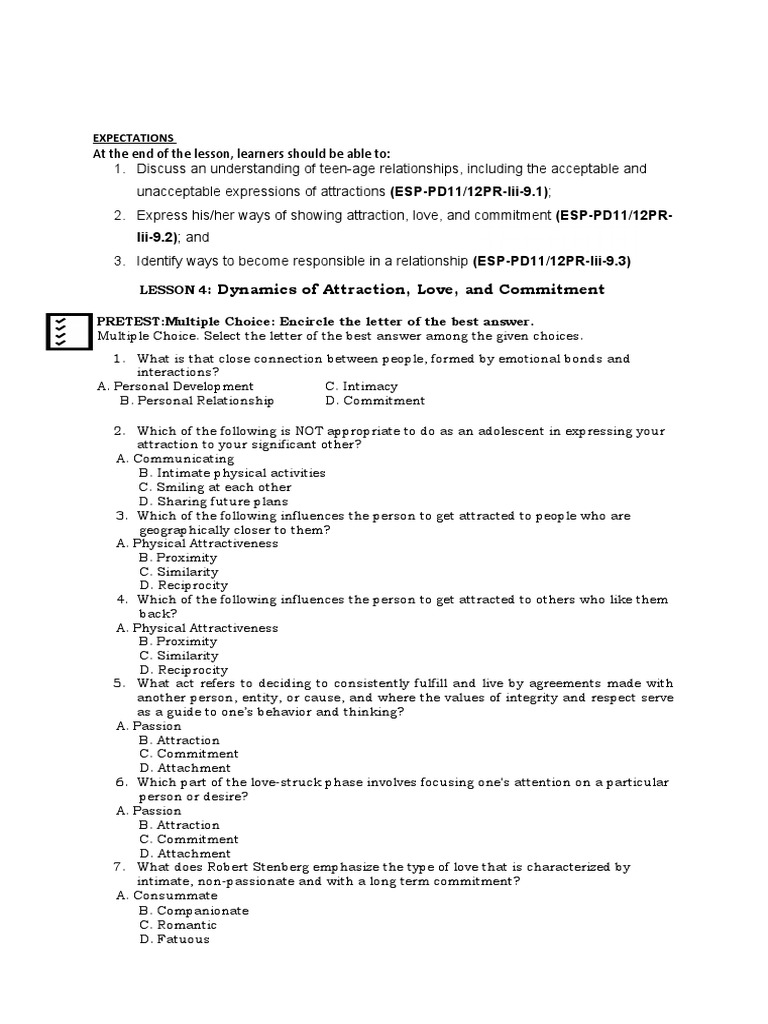 Dynamics of Attraction, Love, and Commitment | PDF | Friendship ...