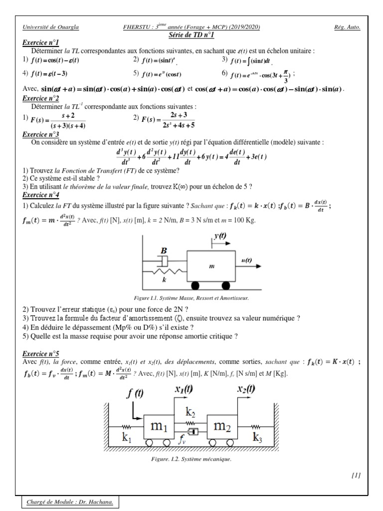 TD 1 Correction - 1 | PDF | Pendule (physique) | Obliger