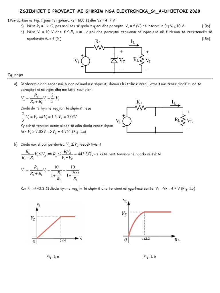 Zgjidhjet e Provimit Me Shkrim Nga Elektronika Grupi A Dhjetori 2020 | PDF