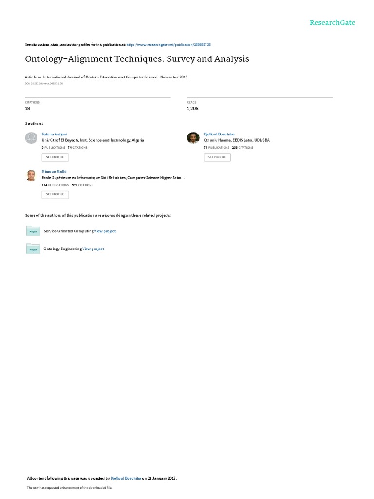 Ontology-Alignment Techniques Survey and Analysis | PDF | Conceptual Model | Ontology ...