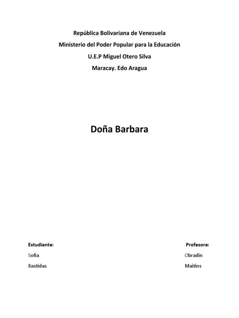 Doña Barbara | PDF