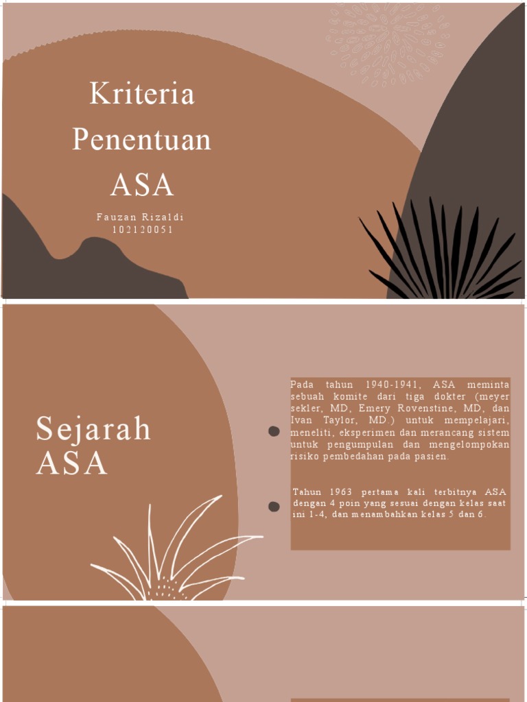 Klasifikasi ASA Anestesi Pasien | PDF