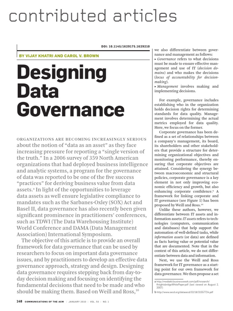 Designing Data Governance | PDF | Governance | Metadata