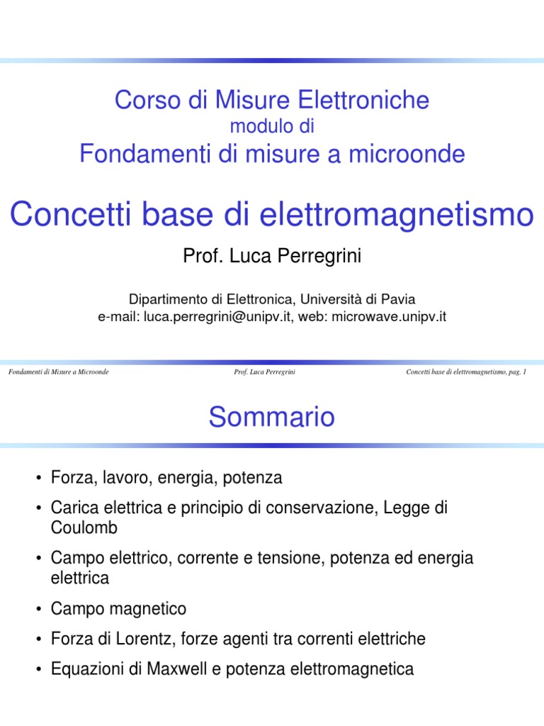 02 FMM Concetti Base Elettromagnetismo | PDF