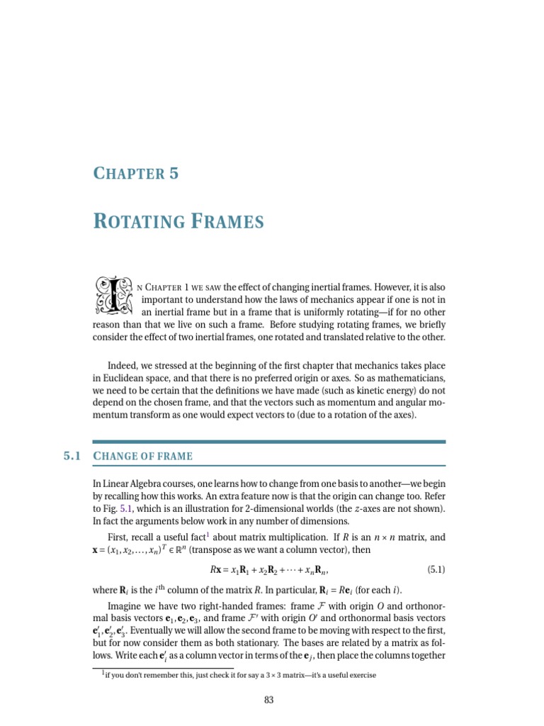 5 Rotating Frames | PDF | Acceleration | Geometric Measurement