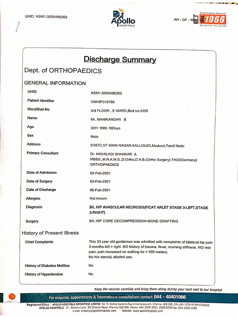 Apollo Discharge Summary | PDF