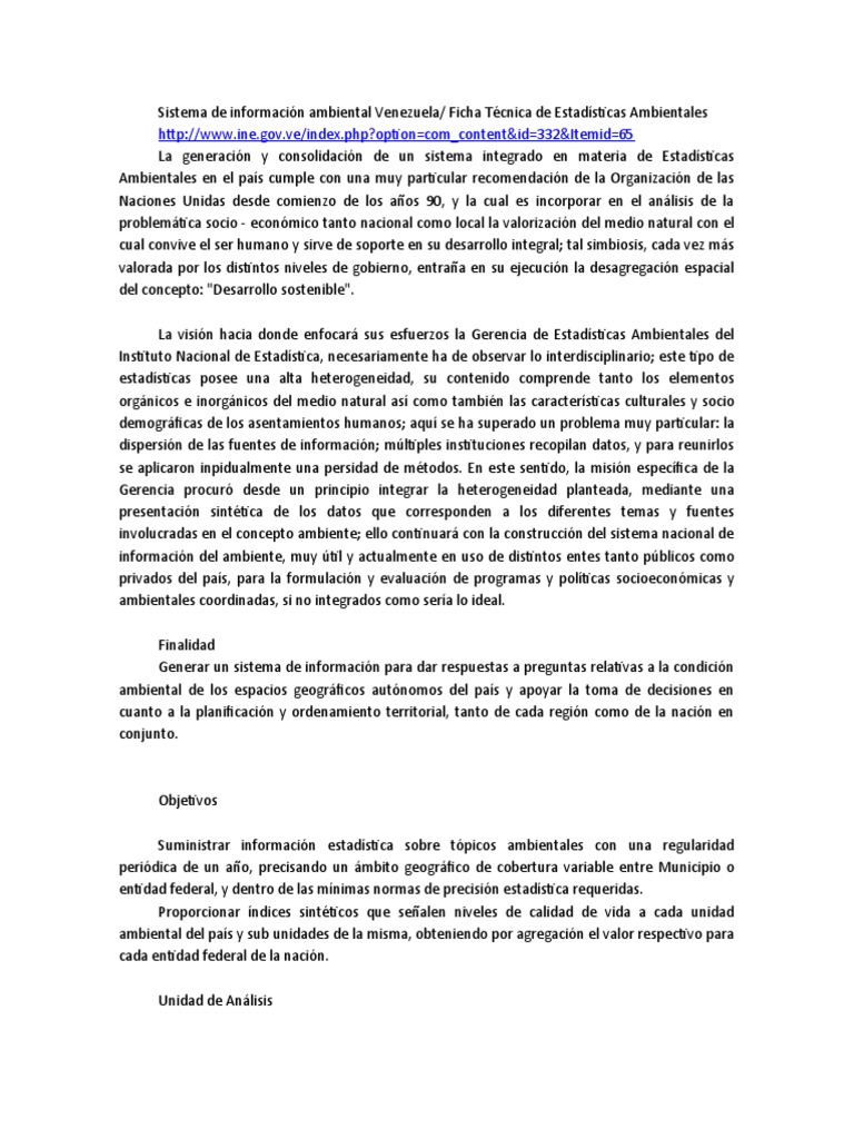 Sistema de Información Ambiental Venezuela | PDF | Residuos | Entorno ...