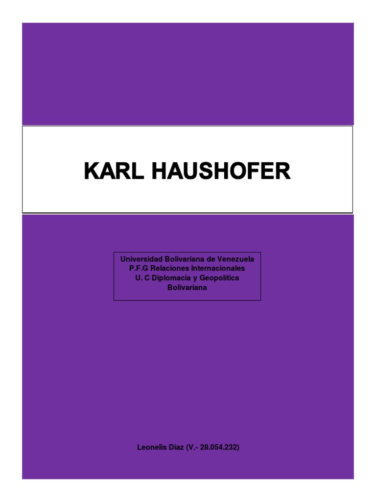 Karl Haushofer | PDF | Nacionalismo alemán | Geopolítica
