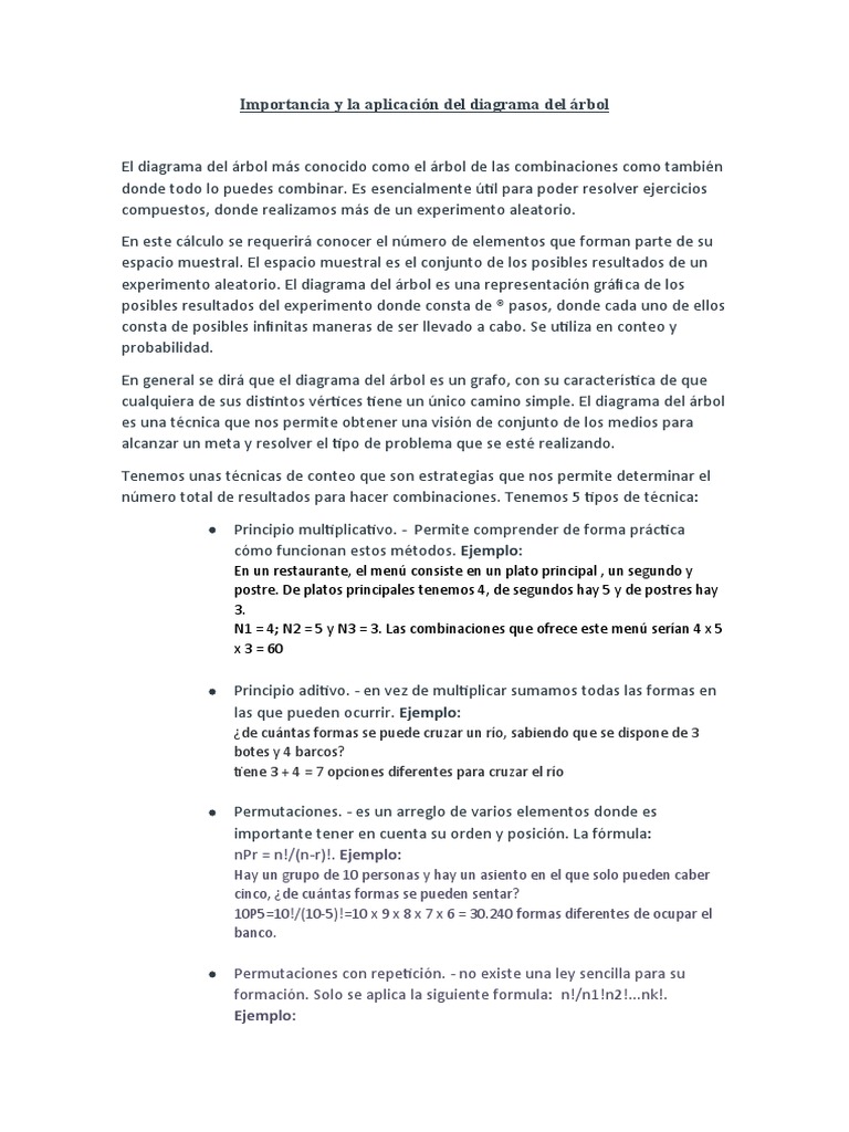 Importancia y La Aplicación Del Diagrama Del Árbol | PDF | Enseñanza de ...