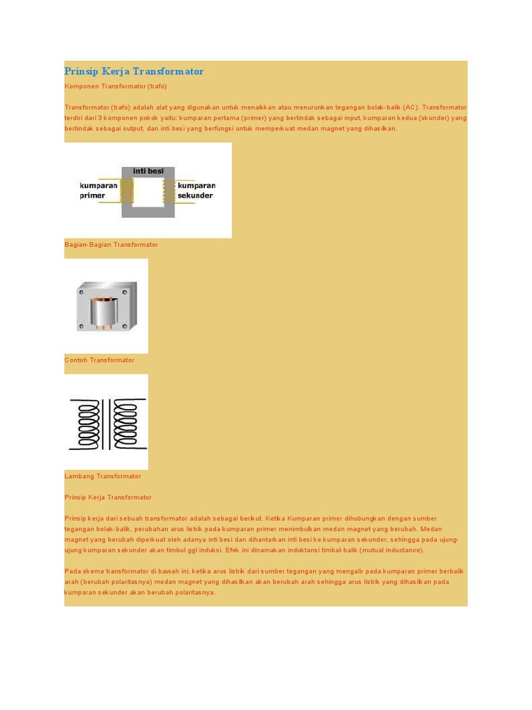 Prinsip Kerja Transformator | PDF