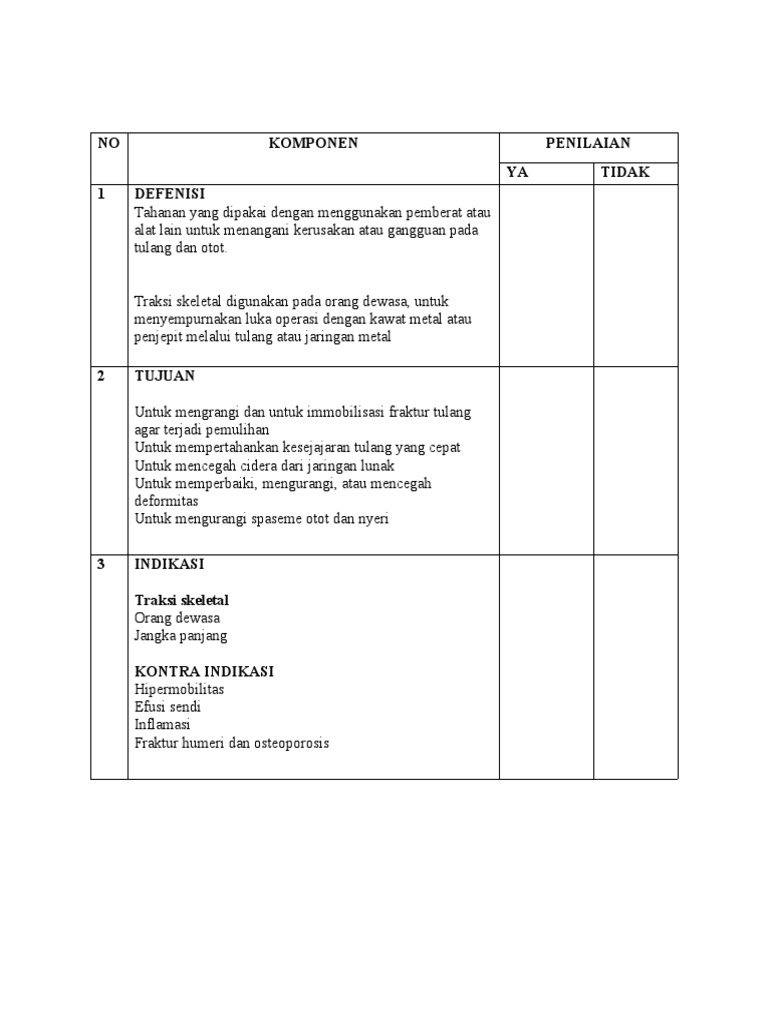 SOP Perawatan Traksi Skeletal | PDF