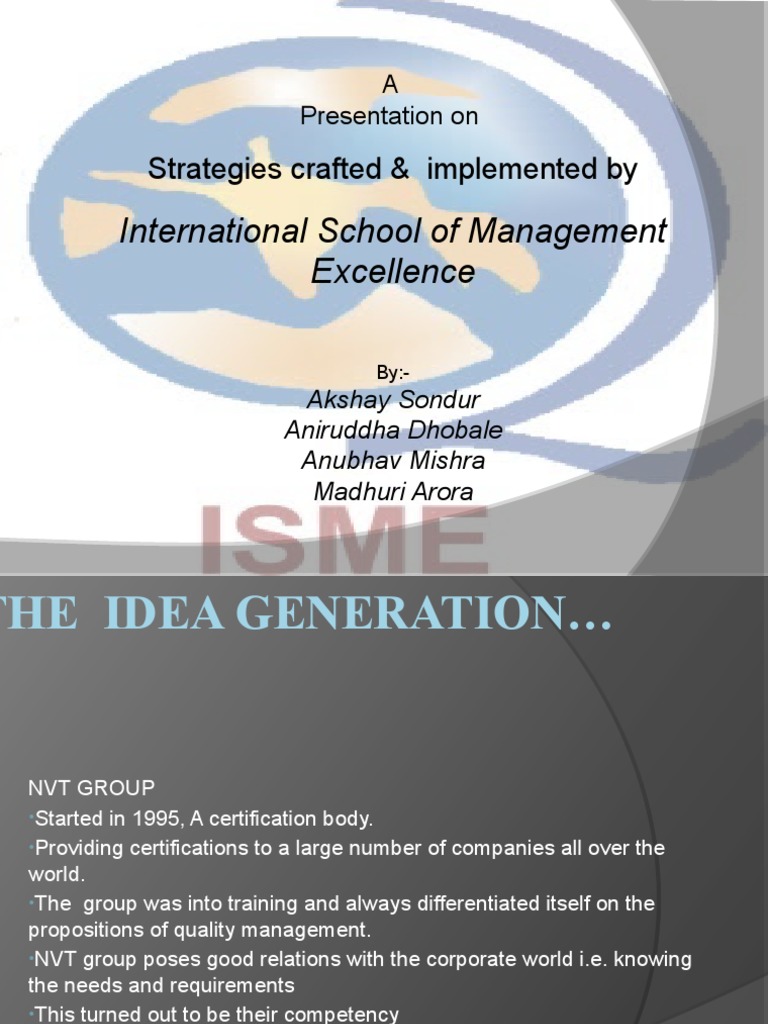 International School of Management Excellence: Strategies Crafted ...