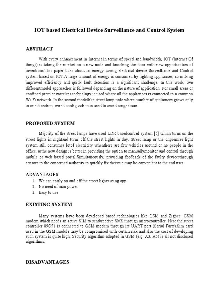 13 IoT Based Electrical Device Surveillance and Control System | PDF